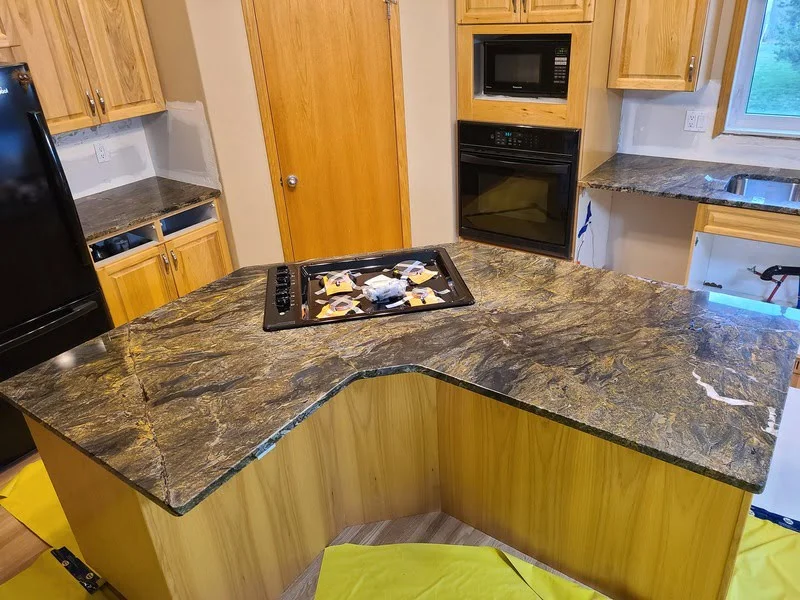 Lava Oro Granite | Black & Gold Granite Slabs for Indoors